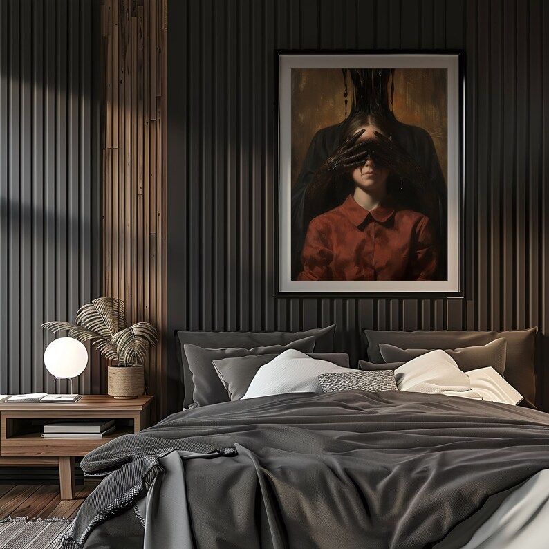 Devil's Embrace Satan Poster, Horror Art, Occult Prints, Creepy Poster ...