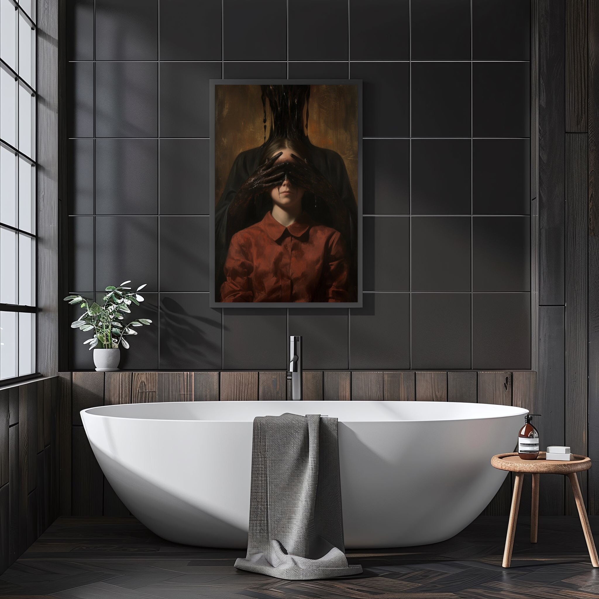 Devil's Embrace Satan Poster, Horror Art, Occult Prints, Creepy Poster ...