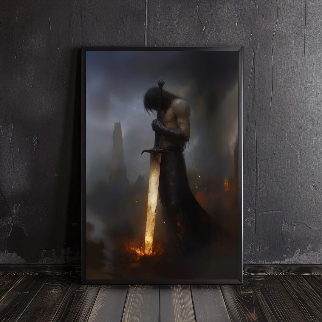 Abyss Knight | Dark Fantasy Wall Art, Knight Poster, Gothic Wall Arts ...