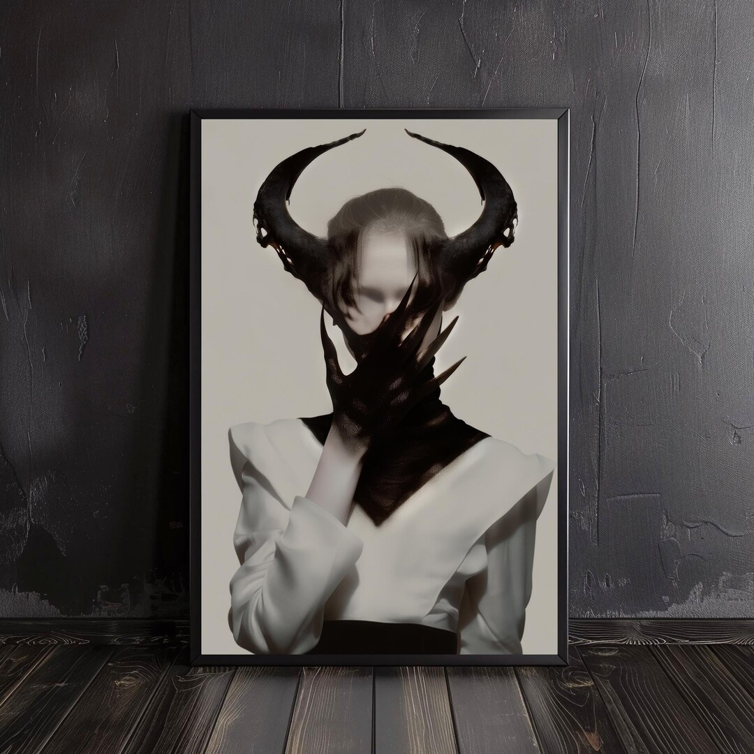 Elegant Devil Satanic Wall Arts, Creepy Wall Decor, Horror Art, Occult ...