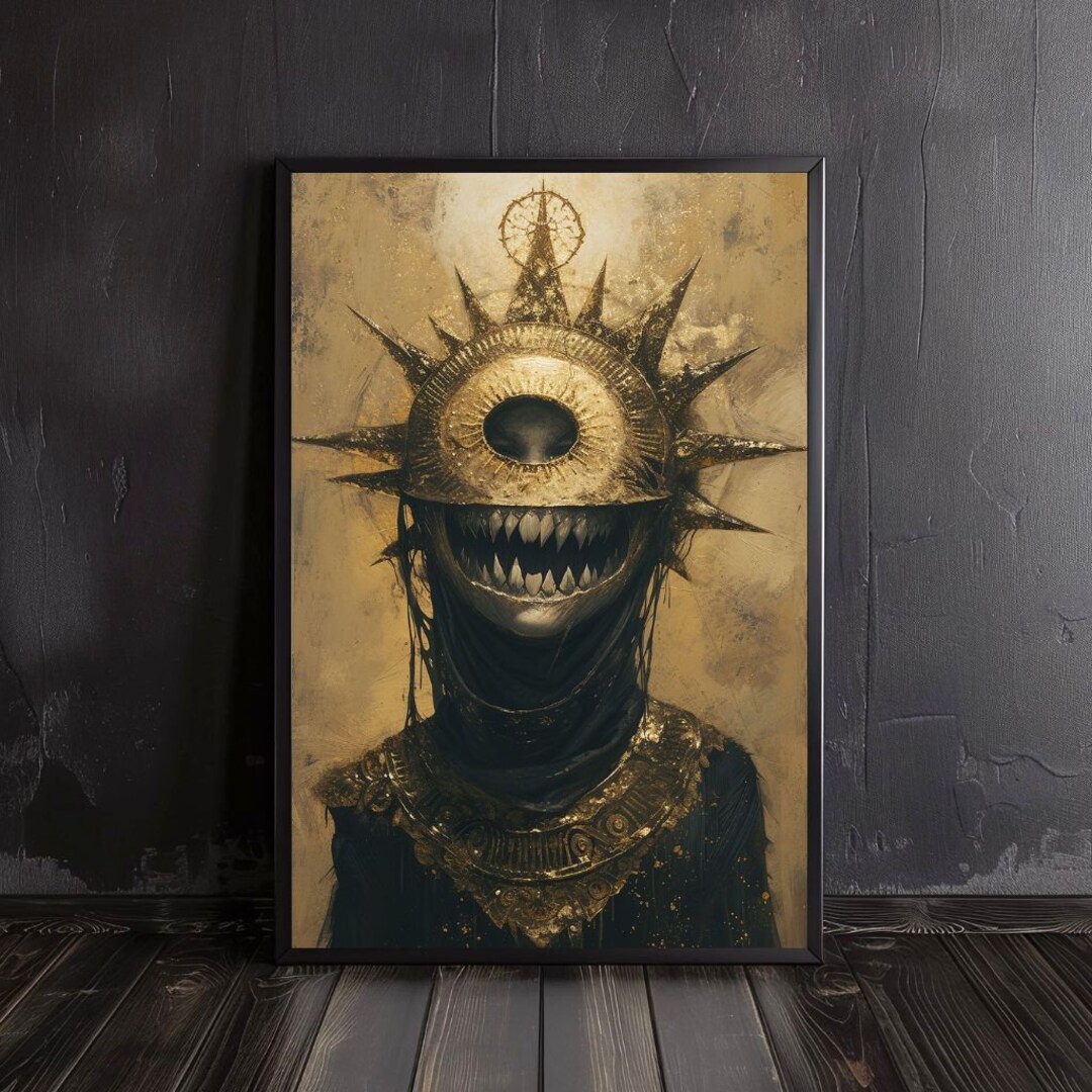 Sun Masked Monster Creepy Poster Art, Fantasy Art, Surreal Horror Print ...