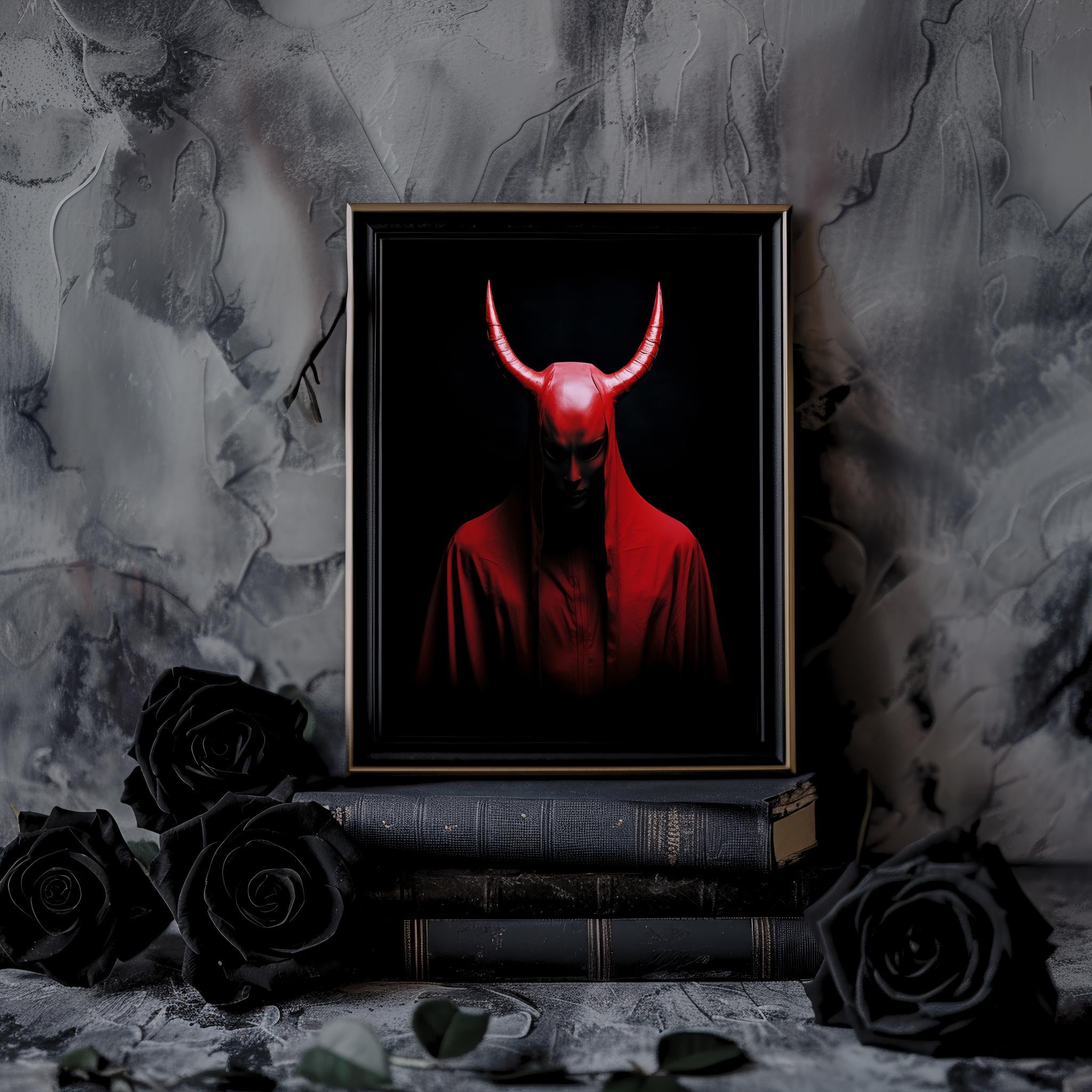 Red Devil | Satan Poster, Devil Art Print, Horror Art, Occult Print ...