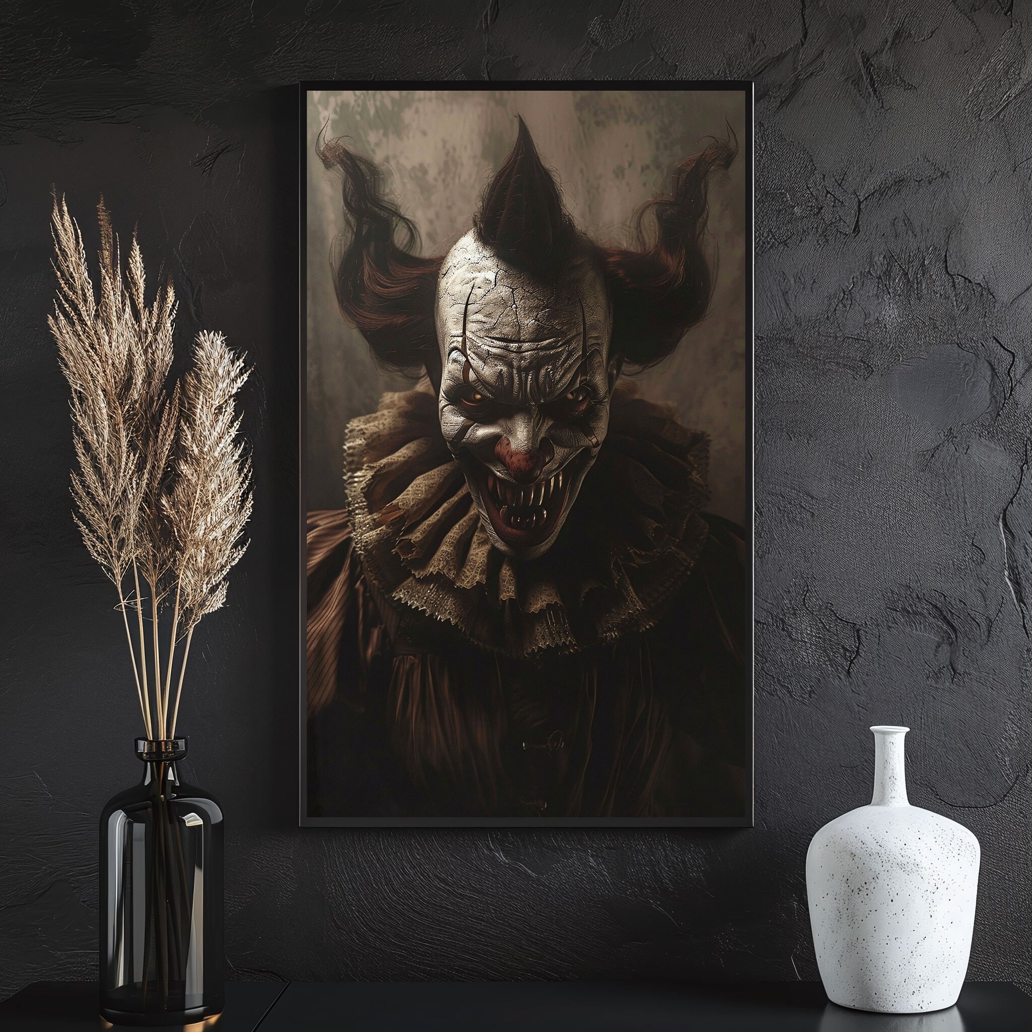 Creepy Clown | Jester Poster, Printable Wall Art, Spooky Decor, Clown ...