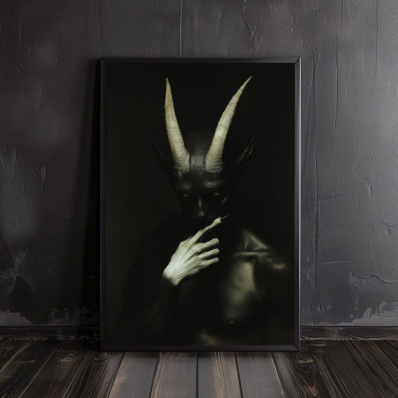 Black Devil | Lucifer Art Print, Jersey Devil, Satanic Decor, Horror ...