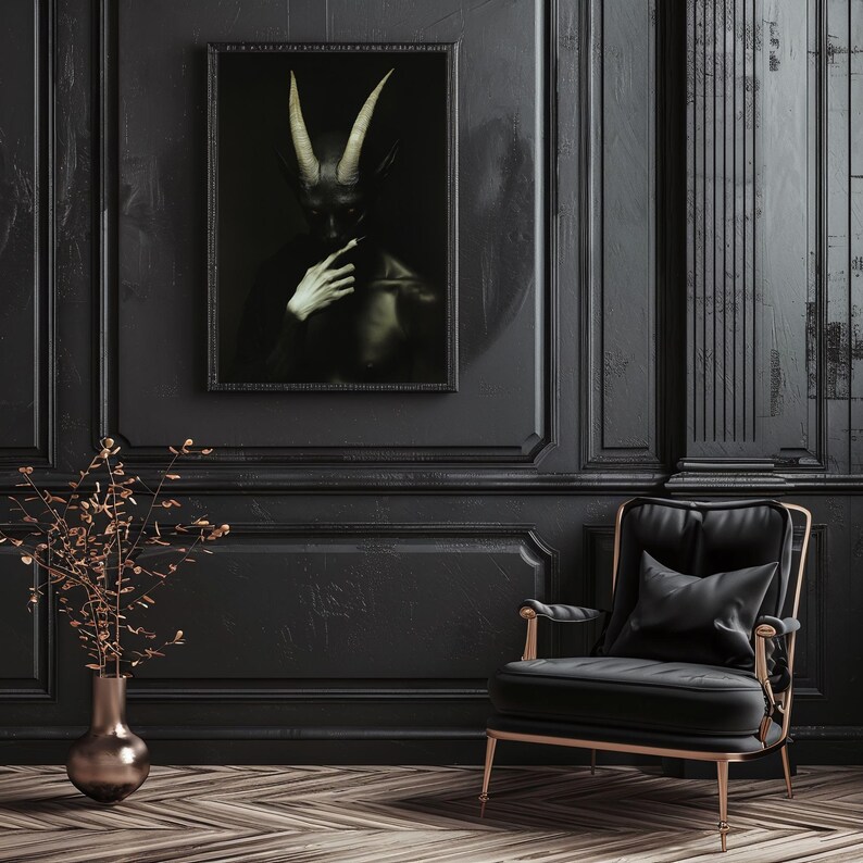 Black Devil | Lucifer Art Print, Jersey Devil, Satanic Decor, Horror ...
