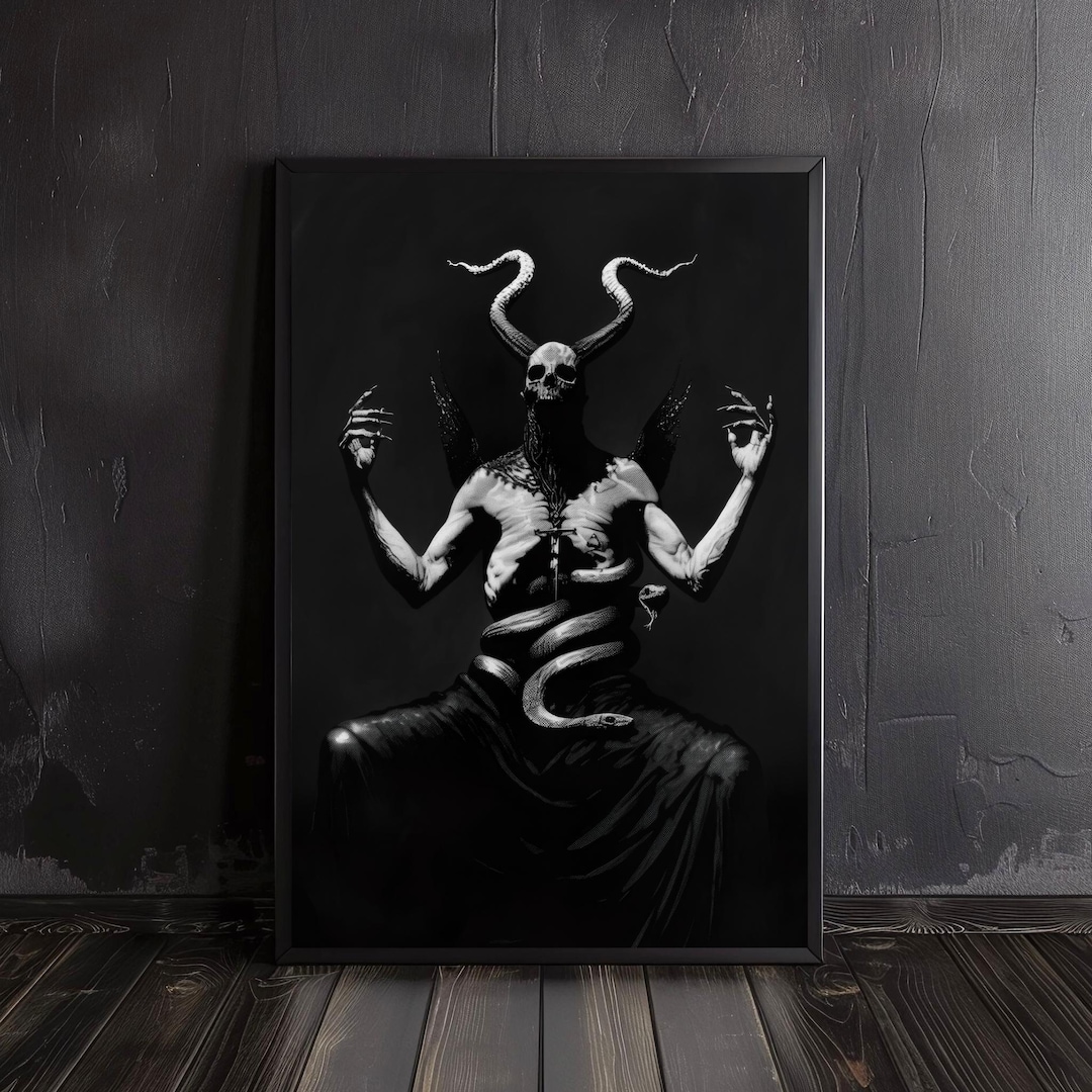 Satan Poster | Horror Art, Occult Prints, Creepy Poster, Satanic Wall ...