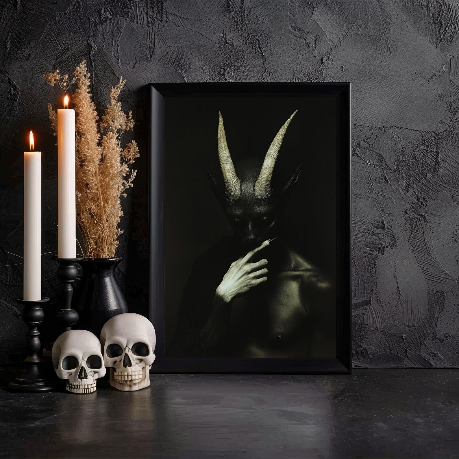Black Devil | Lucifer Art Print, Jersey Devil, Satanic Decor, Horror ...