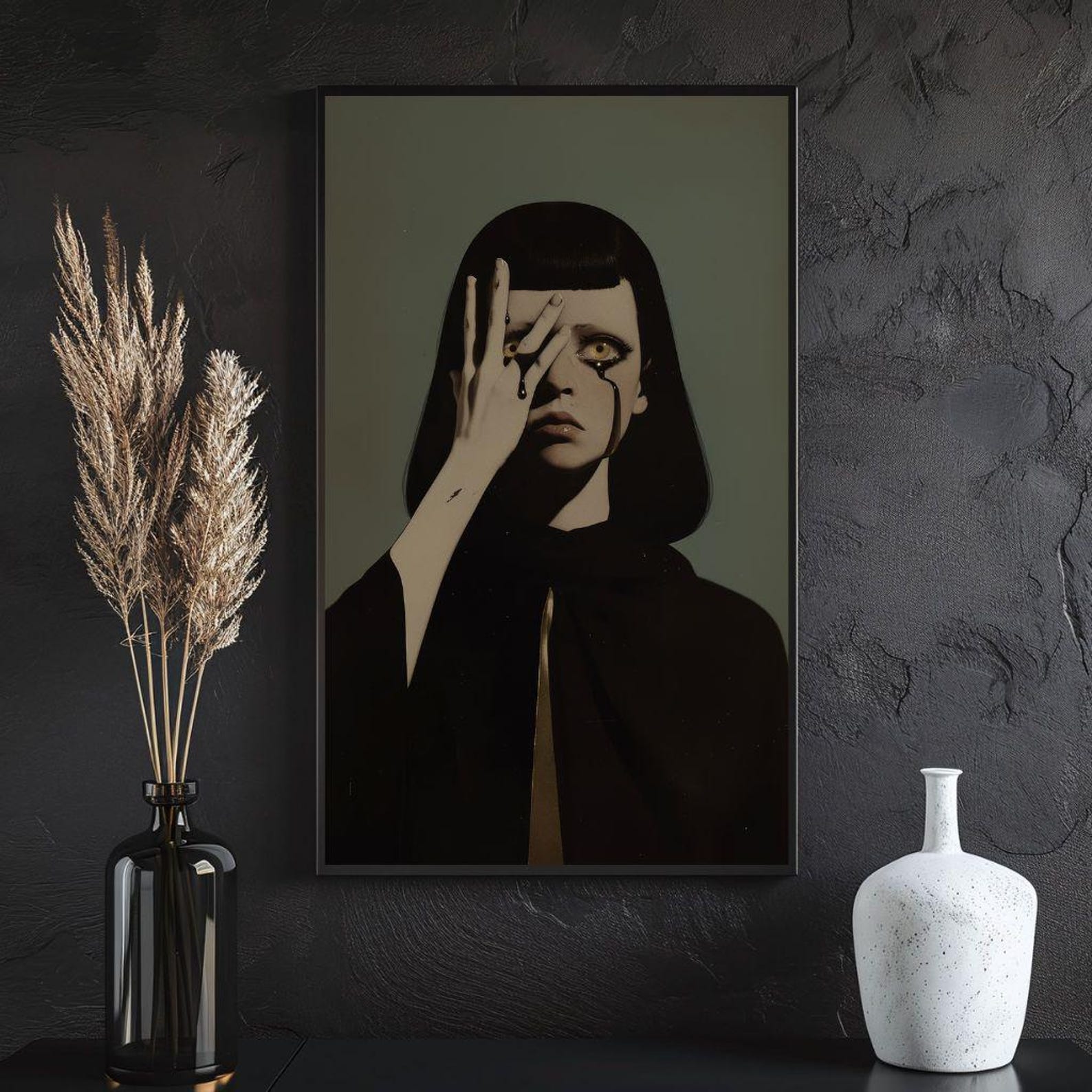 Gothic Girl Retro Horror Poster Gothic, Vintage Wall Art, Spooky Wall ...