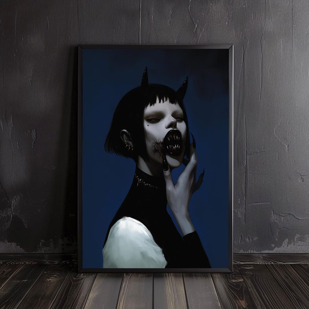 Demoness Art Print | Satanic Wall Arts, Demonic Girl, Horror Art ...