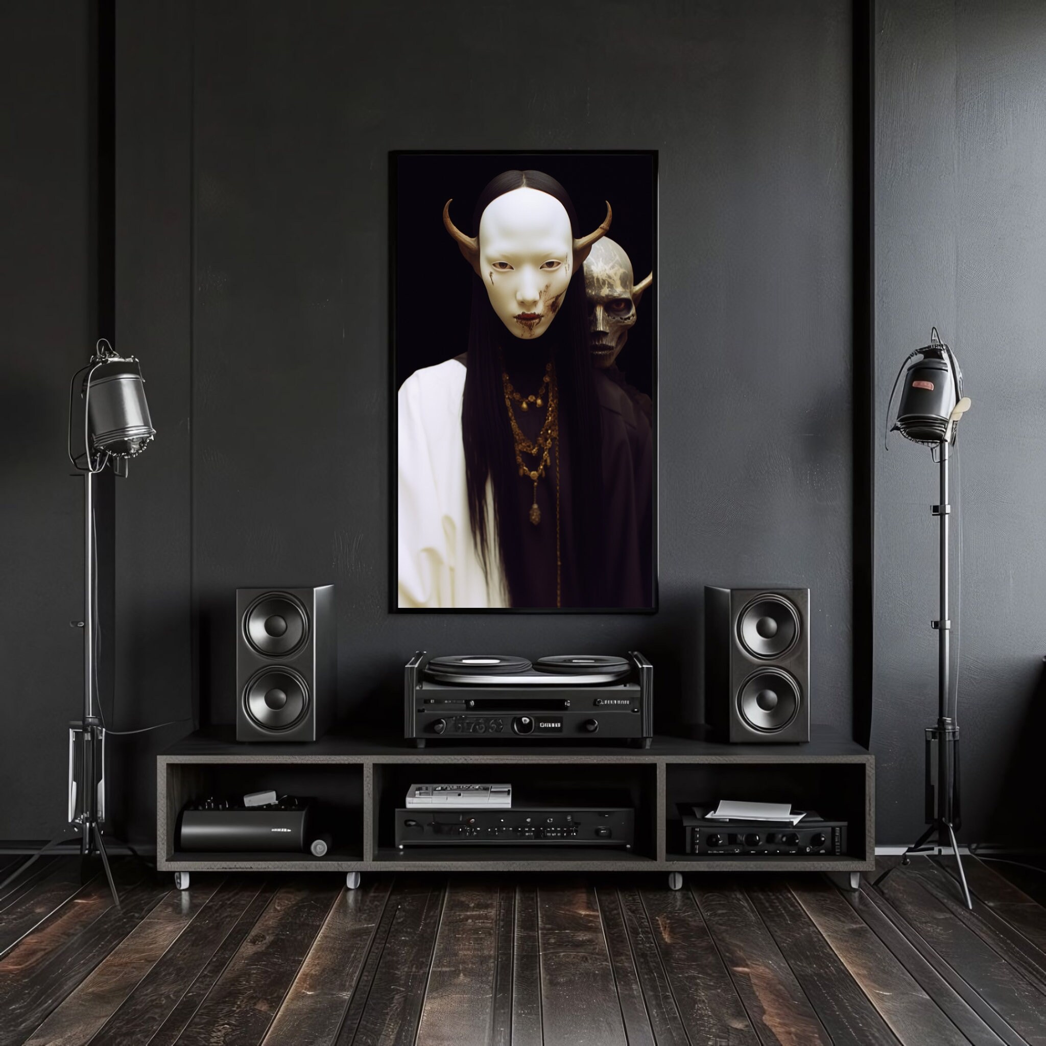 Demonic Girl Print Devil Girl Poster, J-horror Art, Gothic Home Decor ...