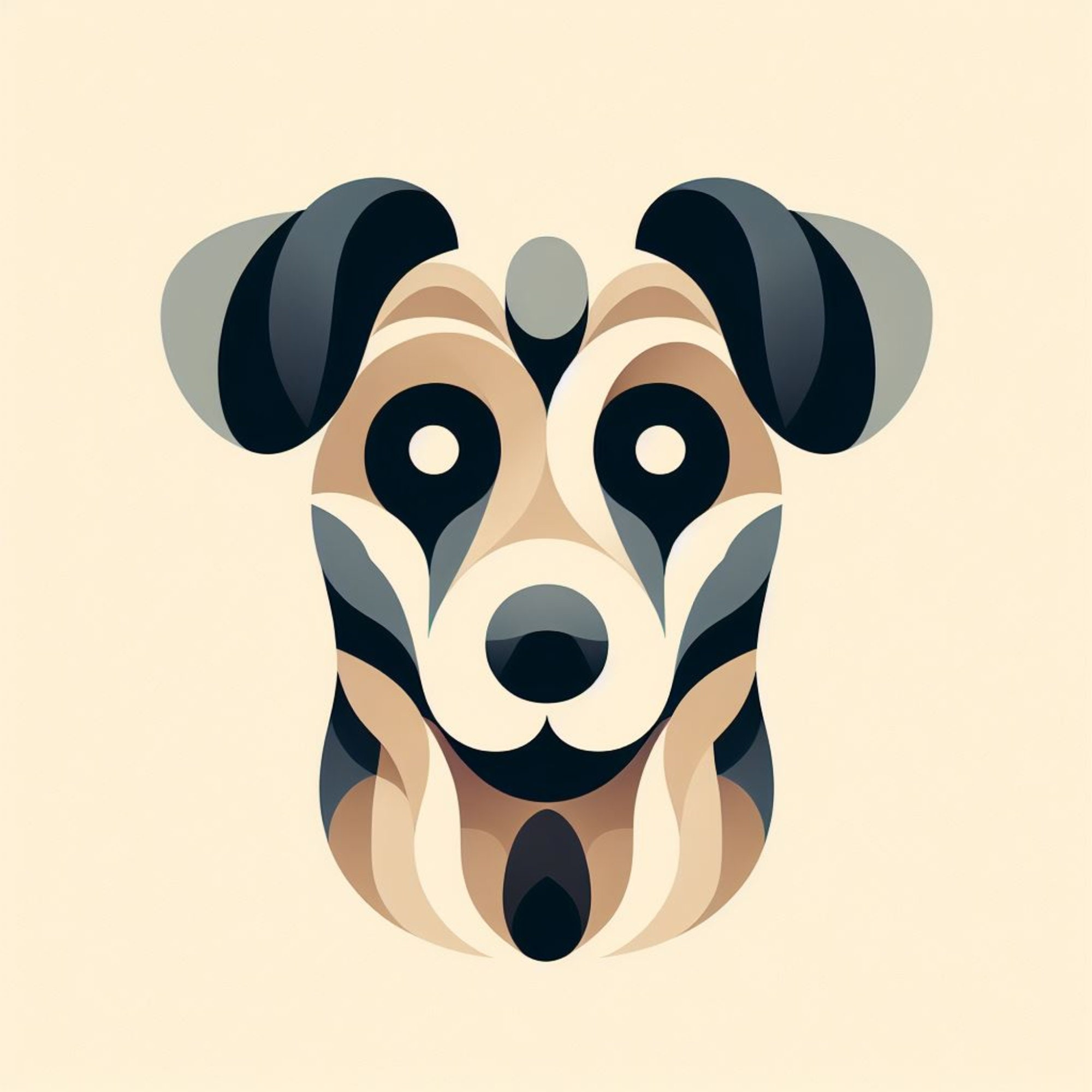 Abstract Dog Face Print - Etsy