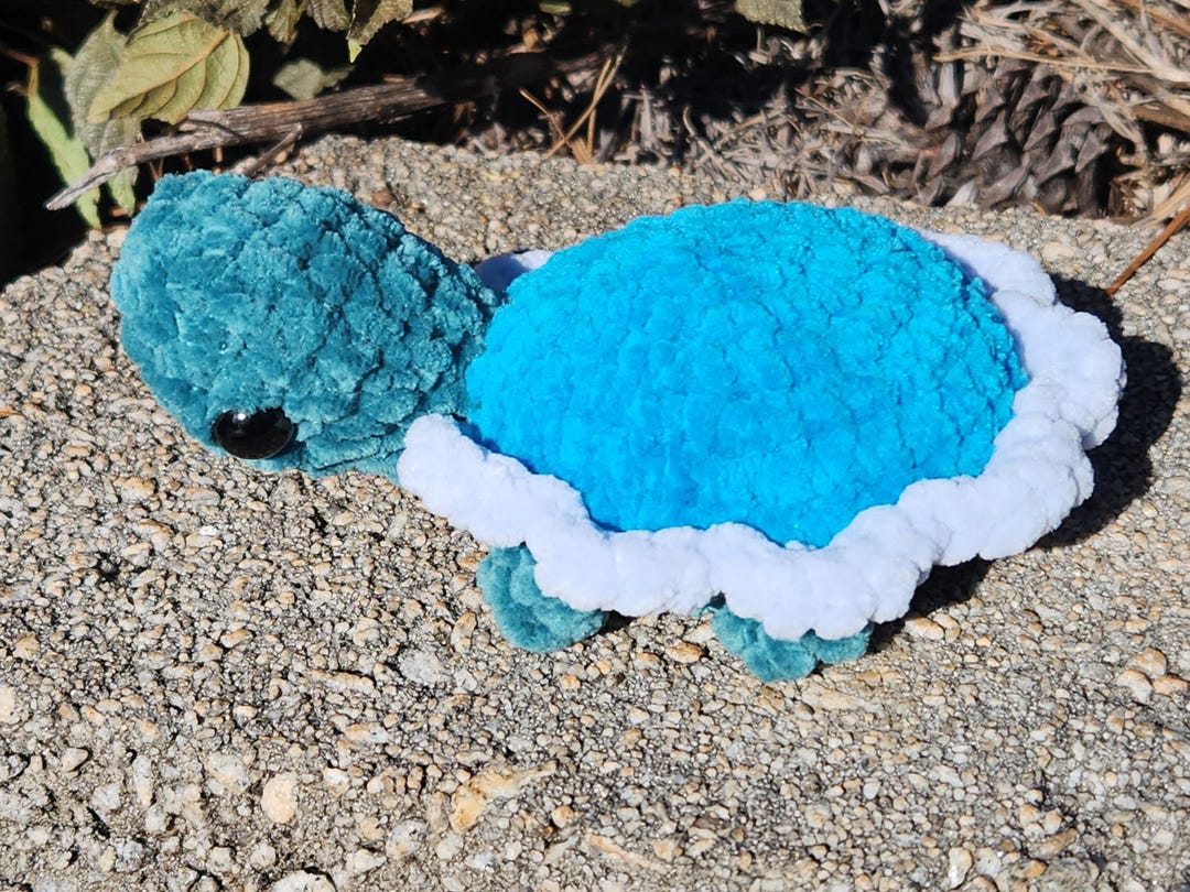 Blue Flower Turtle Plush - Etsy