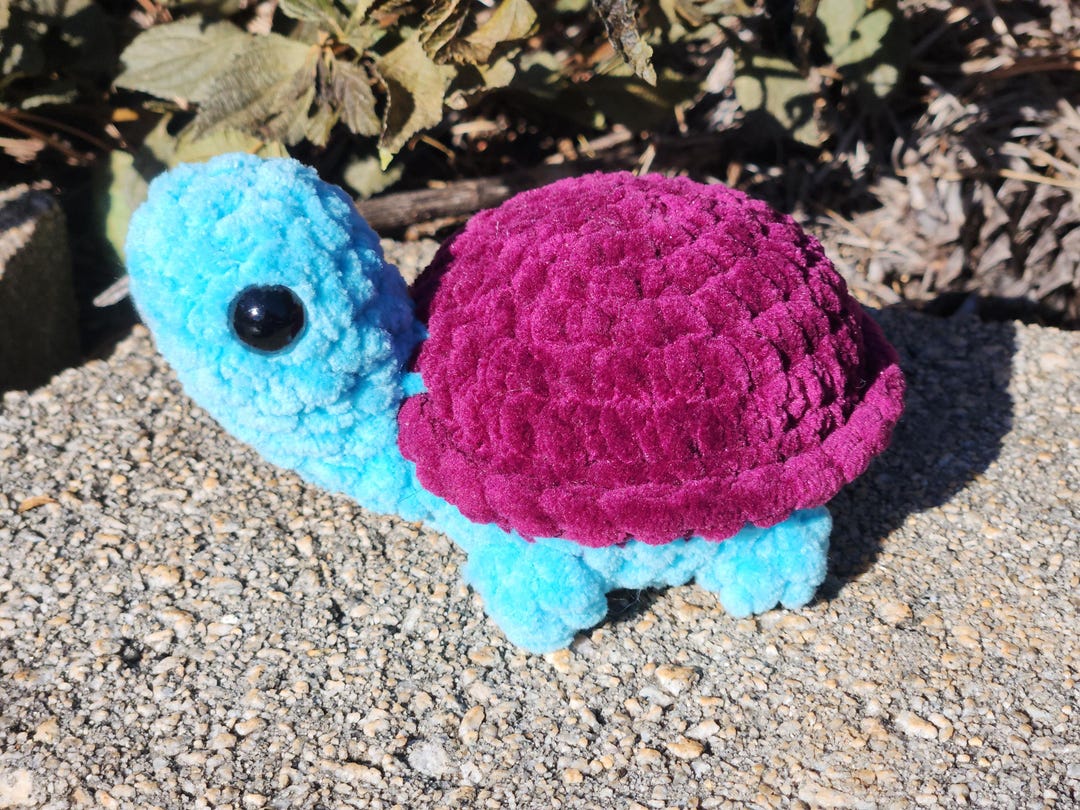 Blue and Purple Crochet Turtle - Etsy