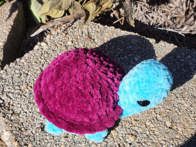 Blue and Purple Crochet Turtle - Etsy