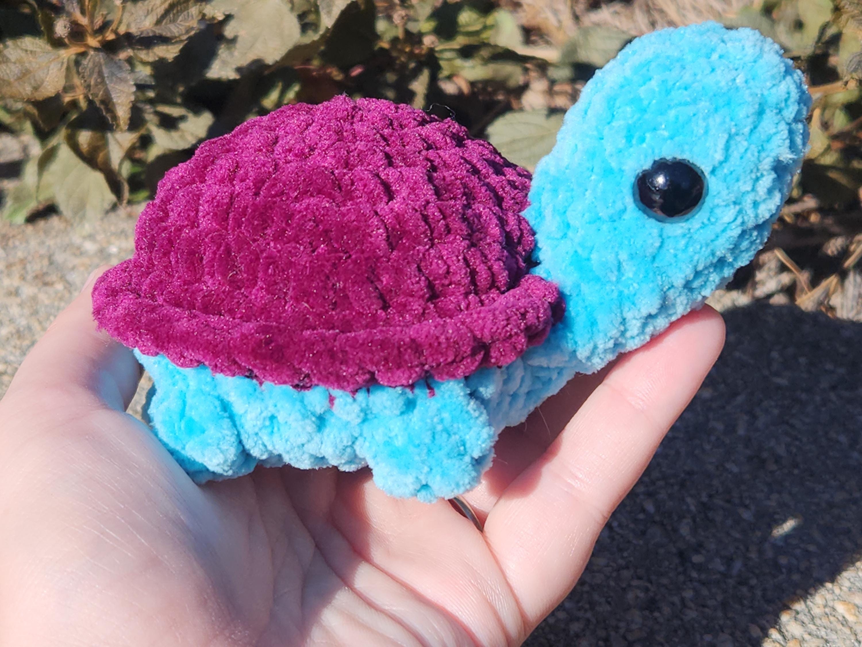 Blue and Purple Crochet Turtle - Etsy