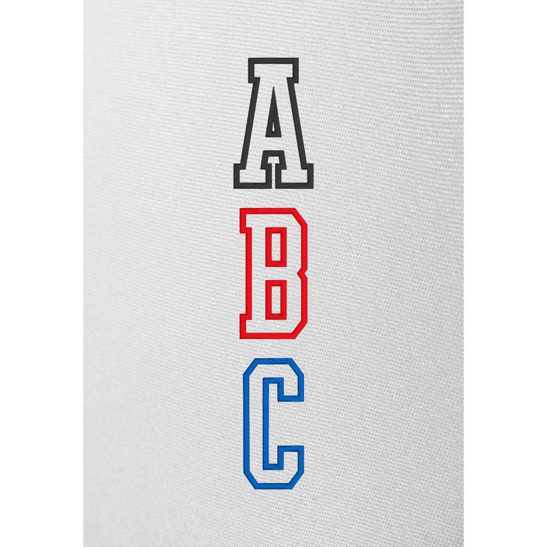 Varsity Embroidery Font Alphabet 7 Sizes Instant Download | BX Font ...