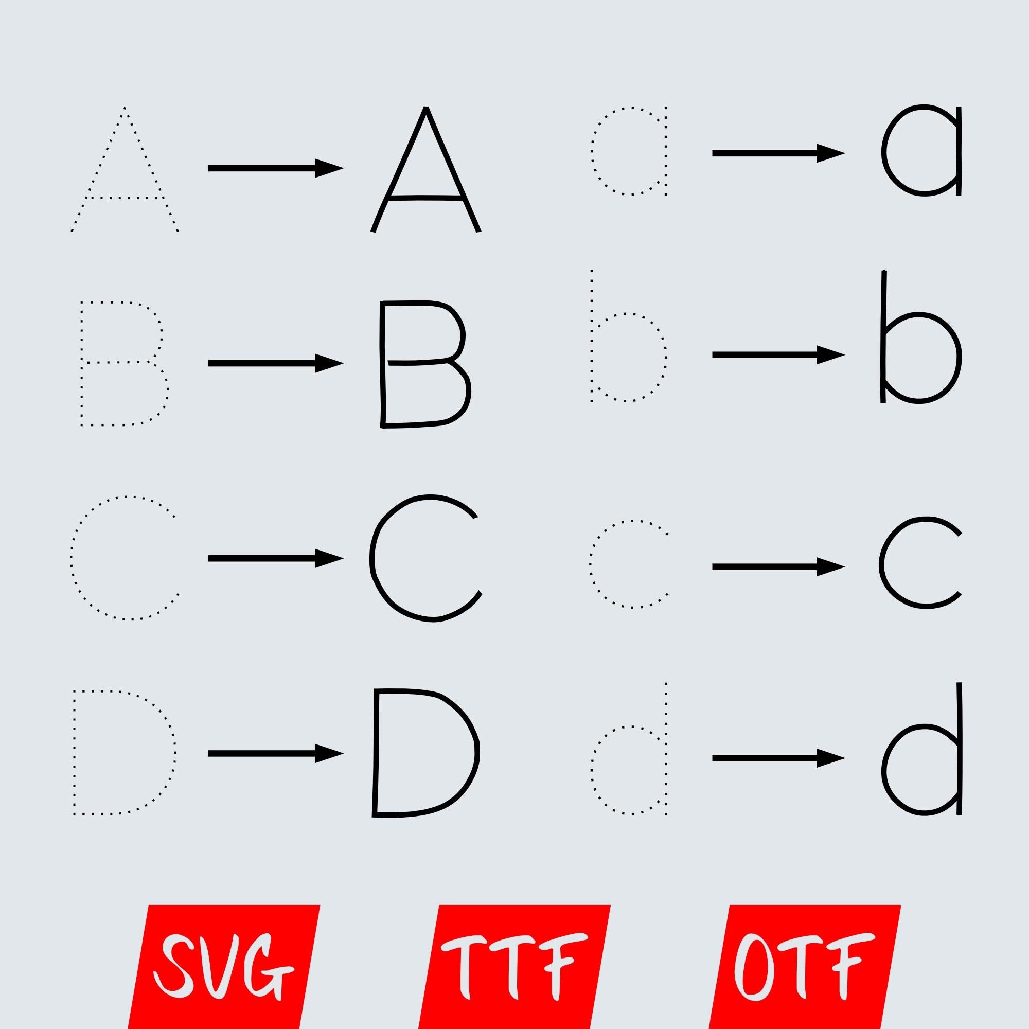 Dot Font Svg, Student Fonts,handwriting Fonts, Handwriting Practice ...