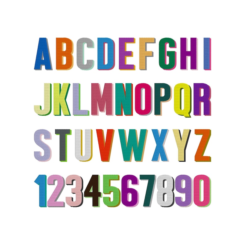 Shadow Embroidery Font: BX, DST, PES, Exp, Jef Monogram (1 to up 4 Inch ...