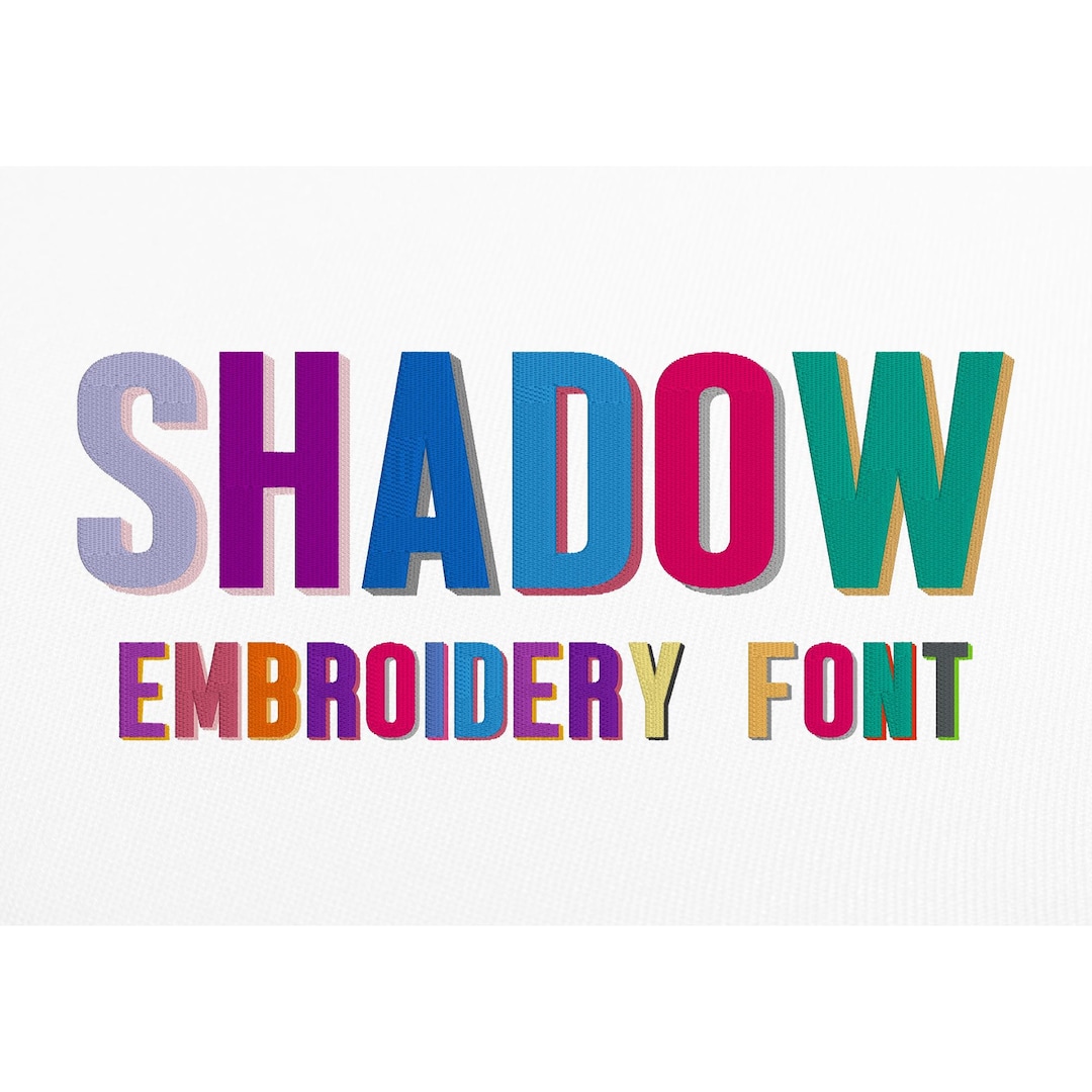Shadow Embroidery Font: BX, DST, PES, Exp, Jef Monogram (1 to up 4 Inch ...