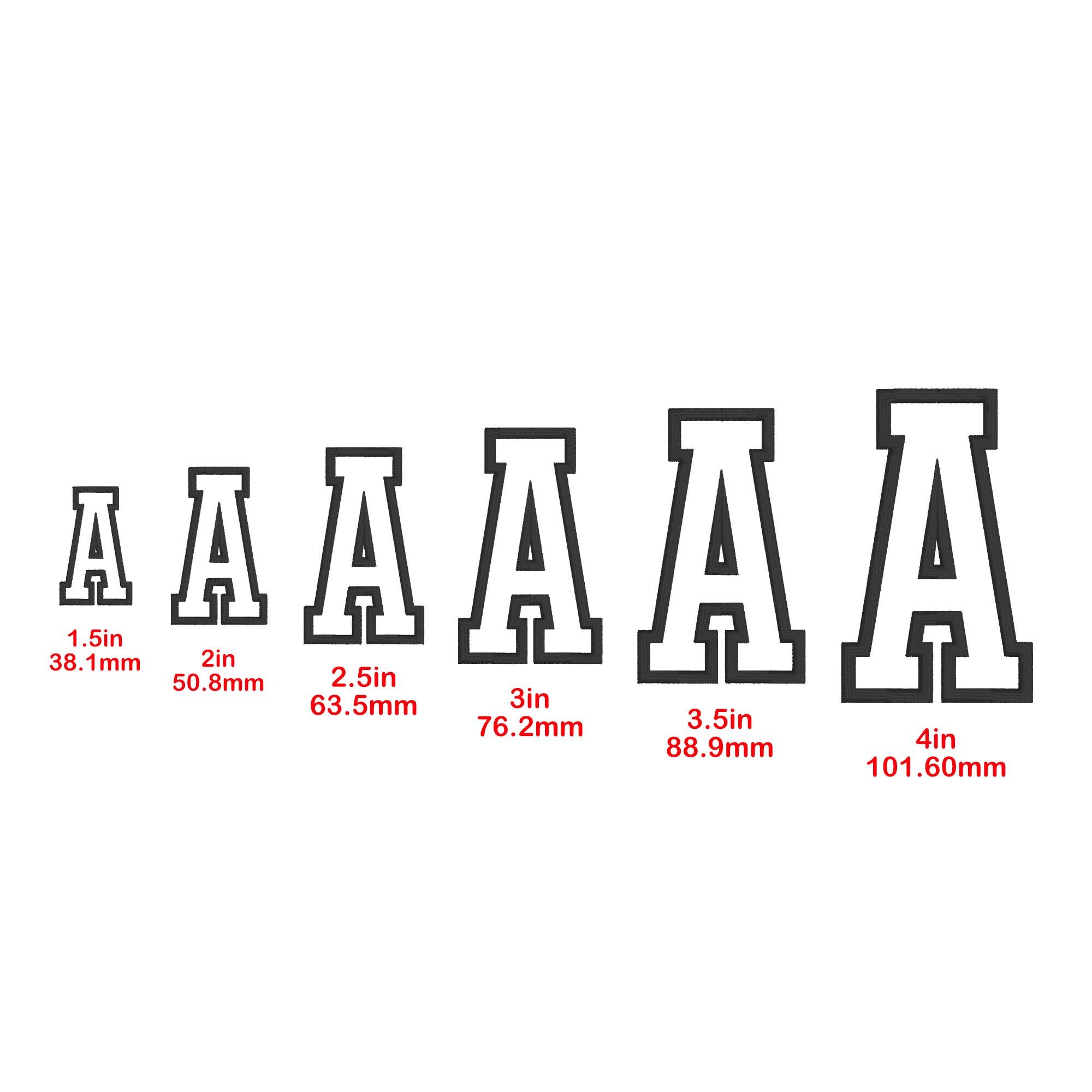 Varsity Embroidery Font Alphabet 7 Sizes Instant Download | BX Font ...