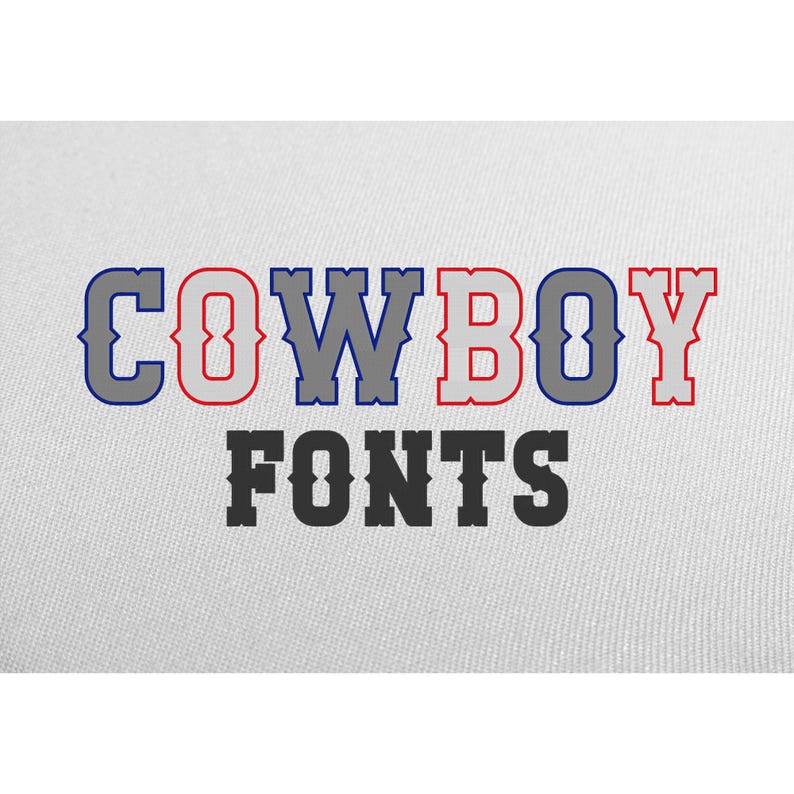 Cowboy Embroidery Font & Numbers: Machine Applique (BX Format) (PES ...