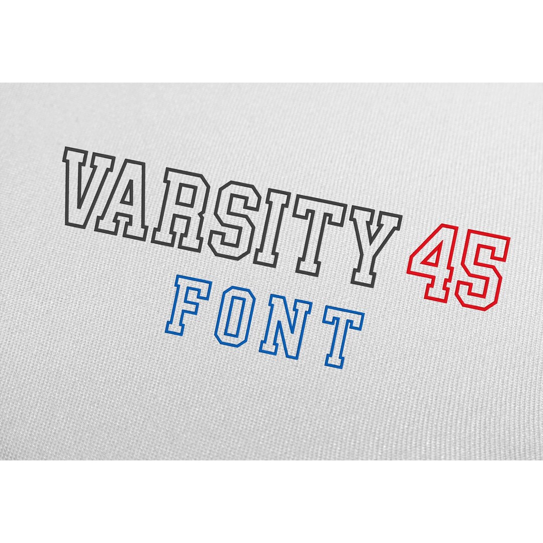 Varsity 45 Digital Embroidery Font Alphabet | Sizes 1 to up 4 Inches ...