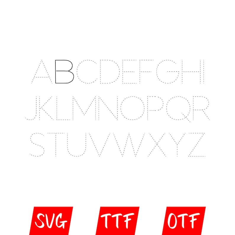 Dot Font Svg, Student Fonts,handwriting Fonts, Handwriting Practice ...