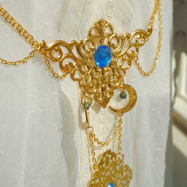 Gold Renaissance Girdle, Metal Chain Belt, Medieval Belt Women, Cosplay ...