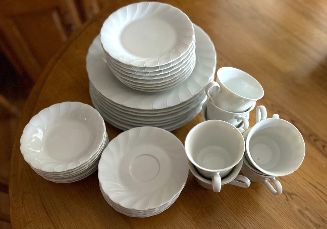 Sheffield Porcelain Dish Set in Bone White - Etsy
