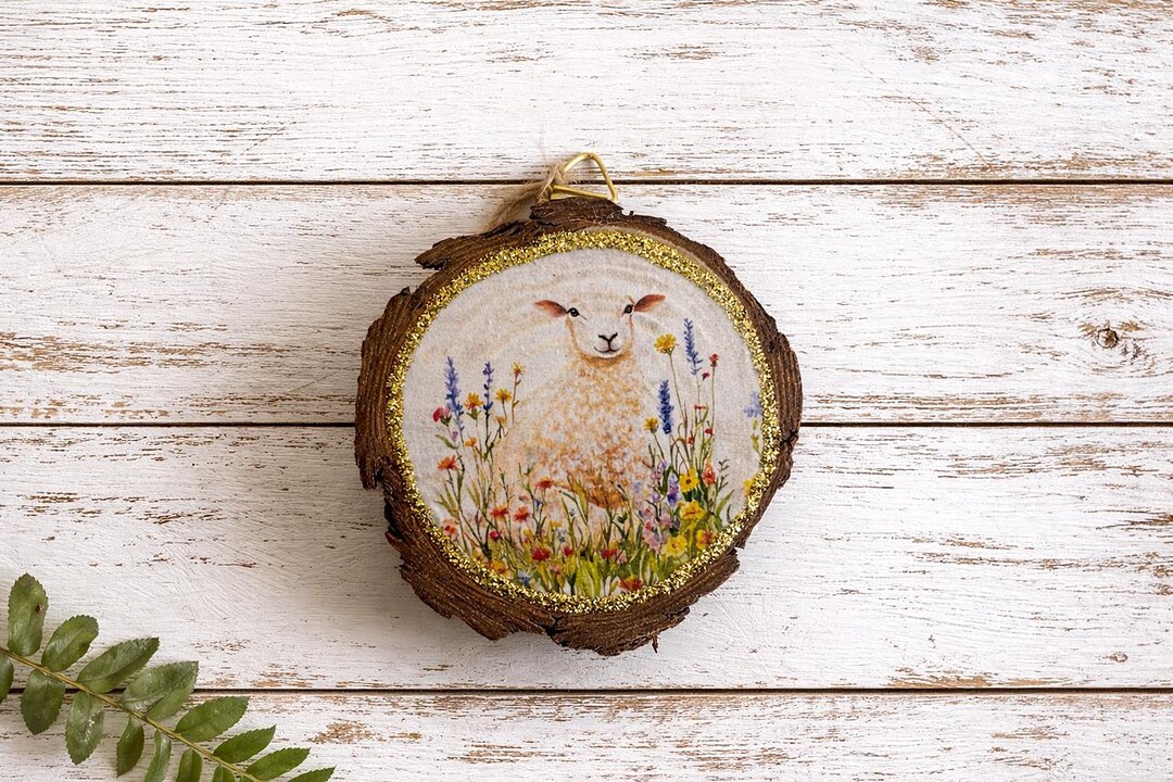 Lamb Wood Slice Mini Wall Decor - Etsy