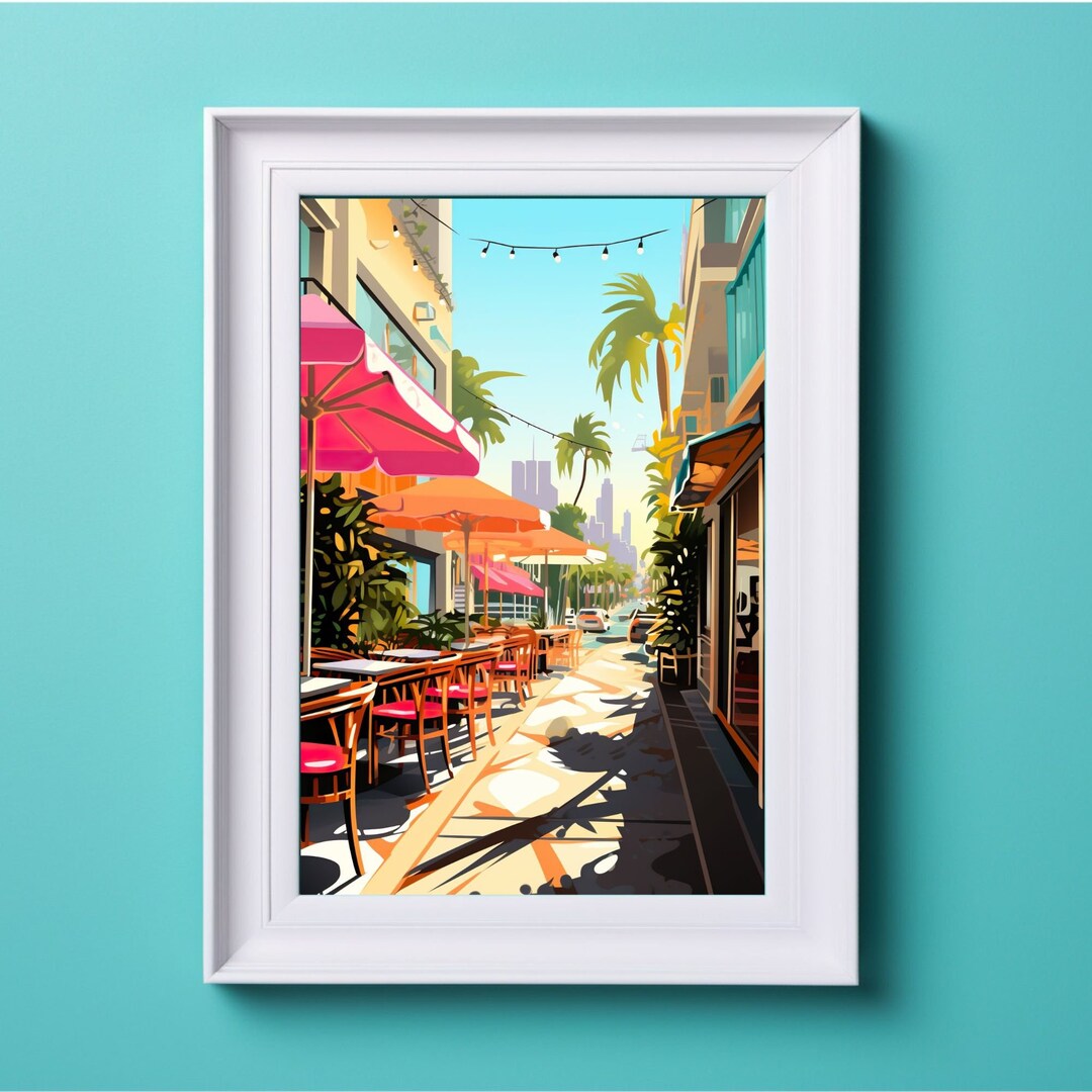 Ocean Drive Miami No.1 Art Print, Illustration, Travel Poster, Florida ...