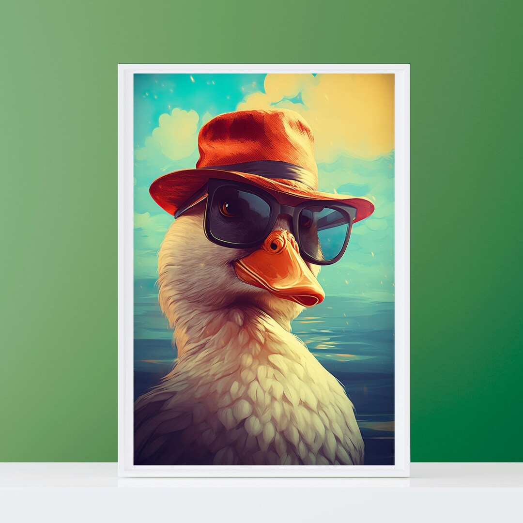 Duck No.2 Art Print, Illustration, Poster, Modern Wall Decor, Pop Style ...