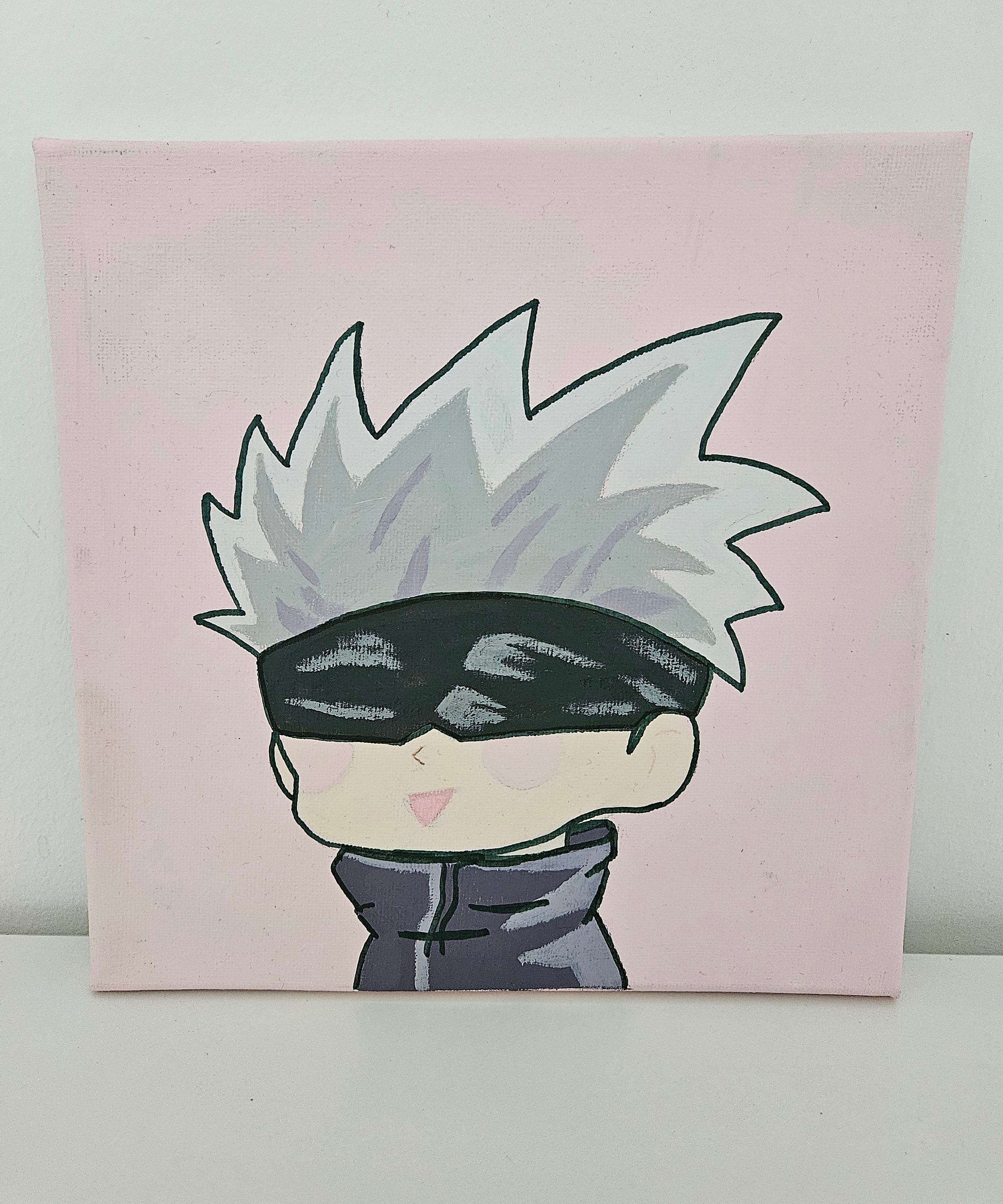 Handmade Satoru Gojo Acrylic Painting 20x20, Jujutsu Kaisen Painting on ...