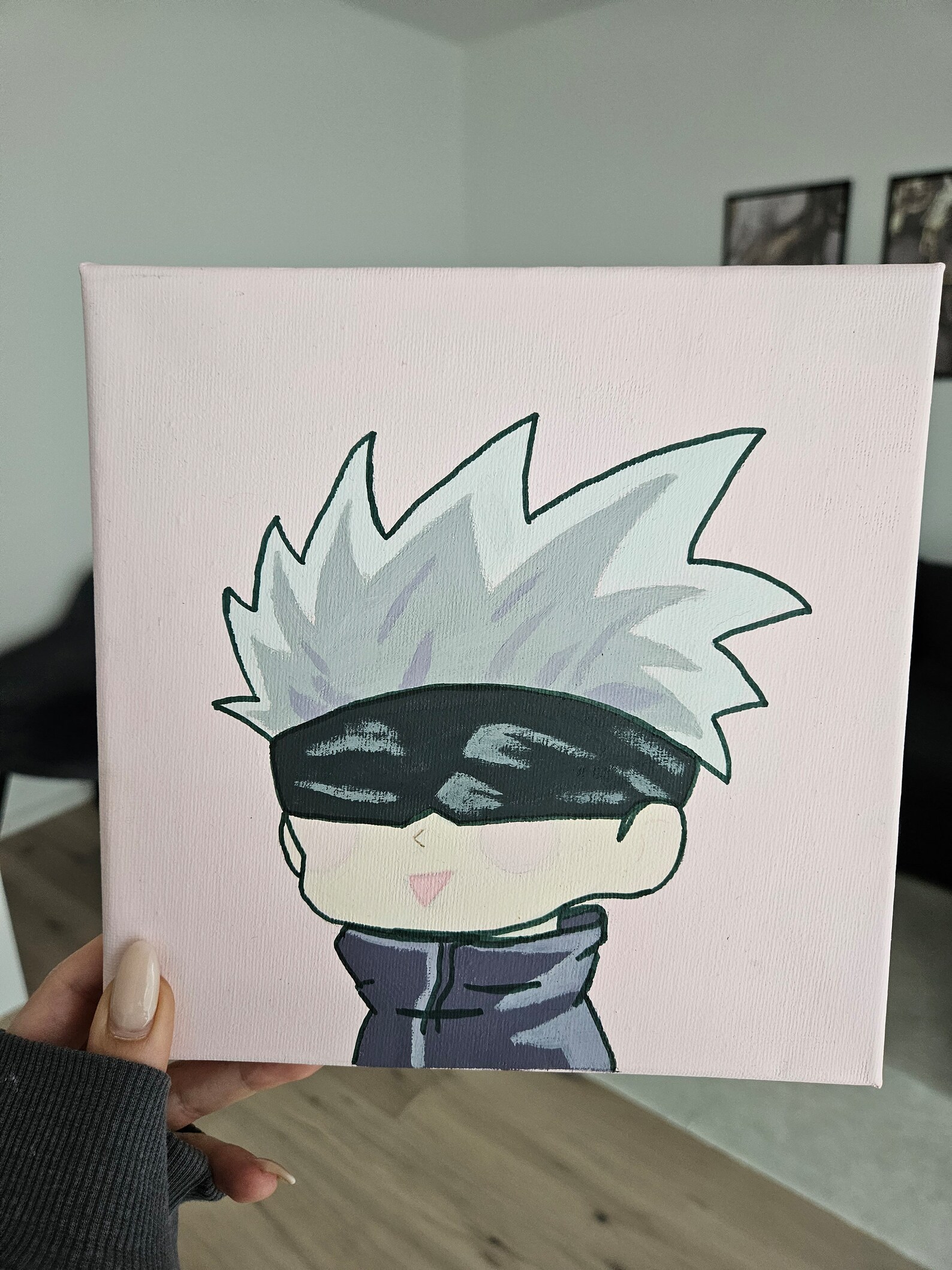 Handmade Satoru Gojo Acrylic Painting 20x20, Jujutsu Kaisen Painting on ...