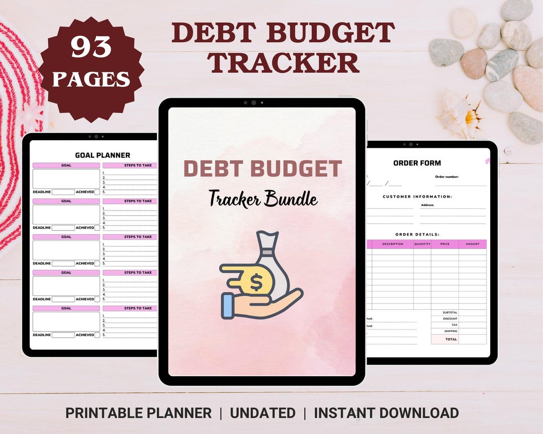 Debt Tracker Printable, Budget Tracker Printable, Loan Planner, Expense ...