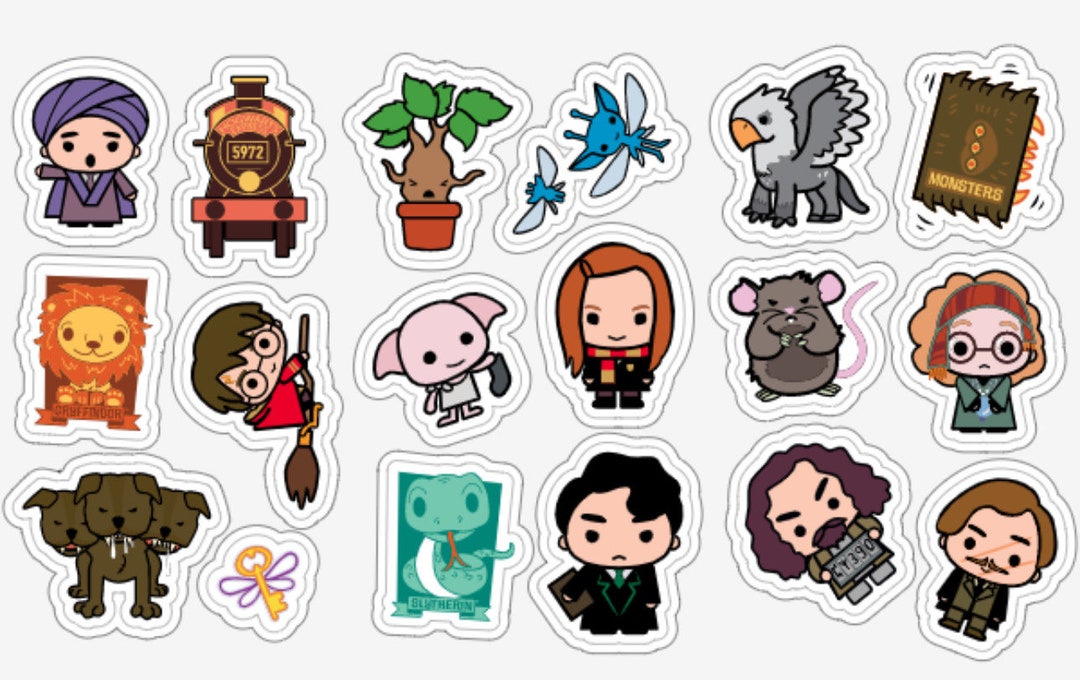 HP Characters Movies 1-7 Chibi Sticker Set - Etsy