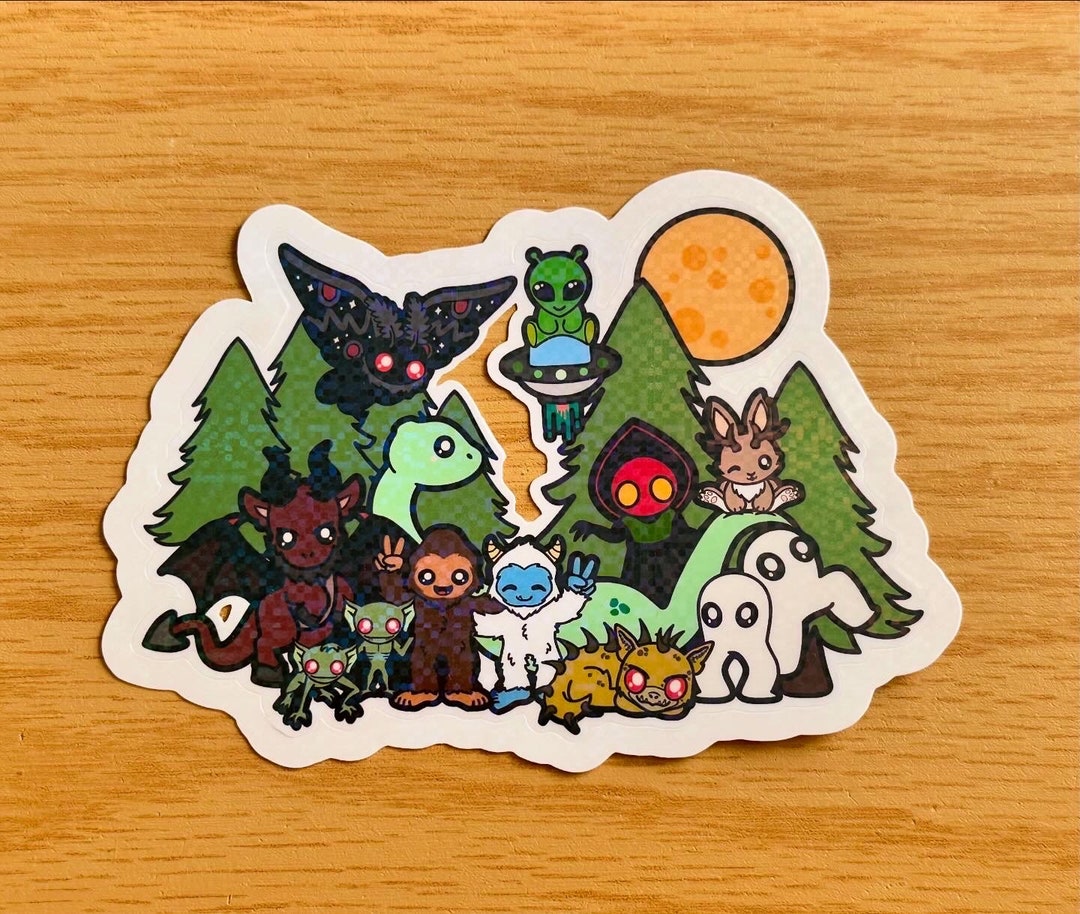 Cute Cryptids Group Photo Sticker - Etsy