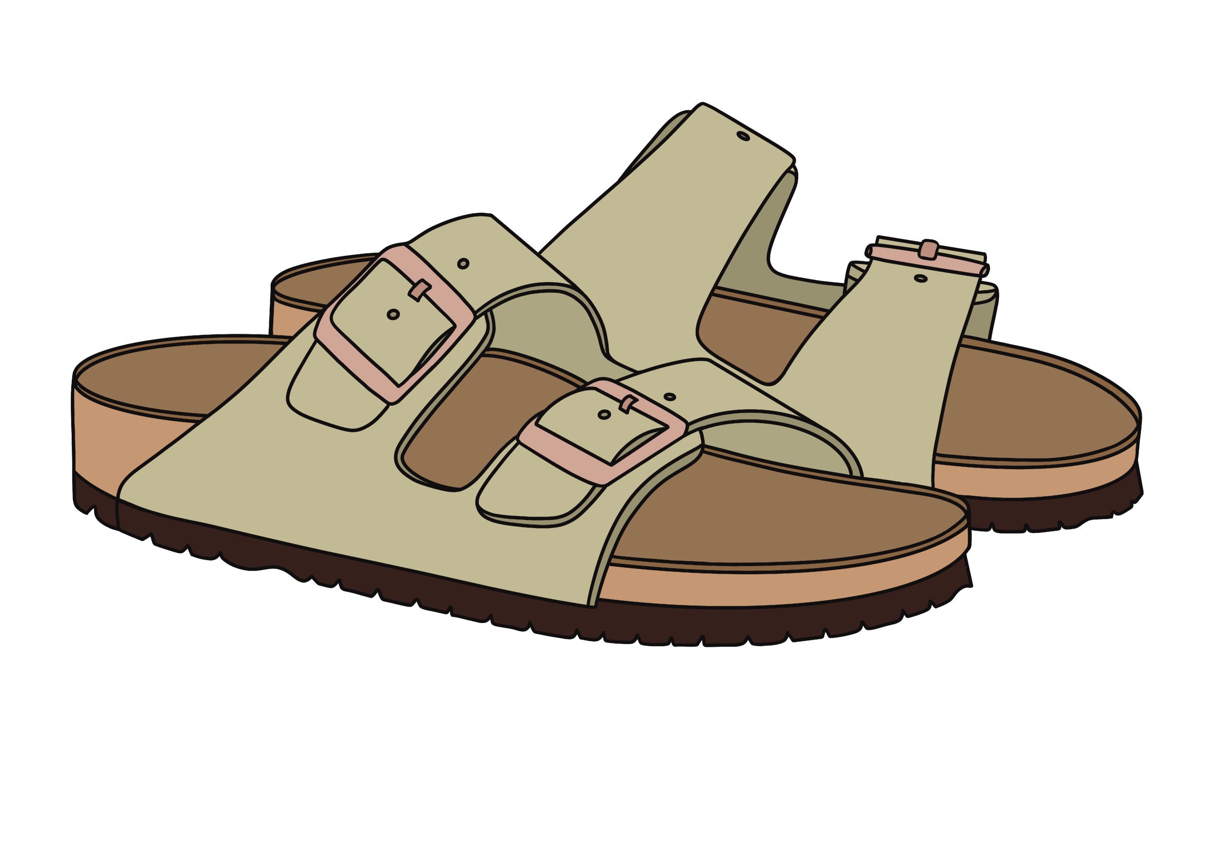 Birkenstock Sandal Dupe Stickers - Etsy