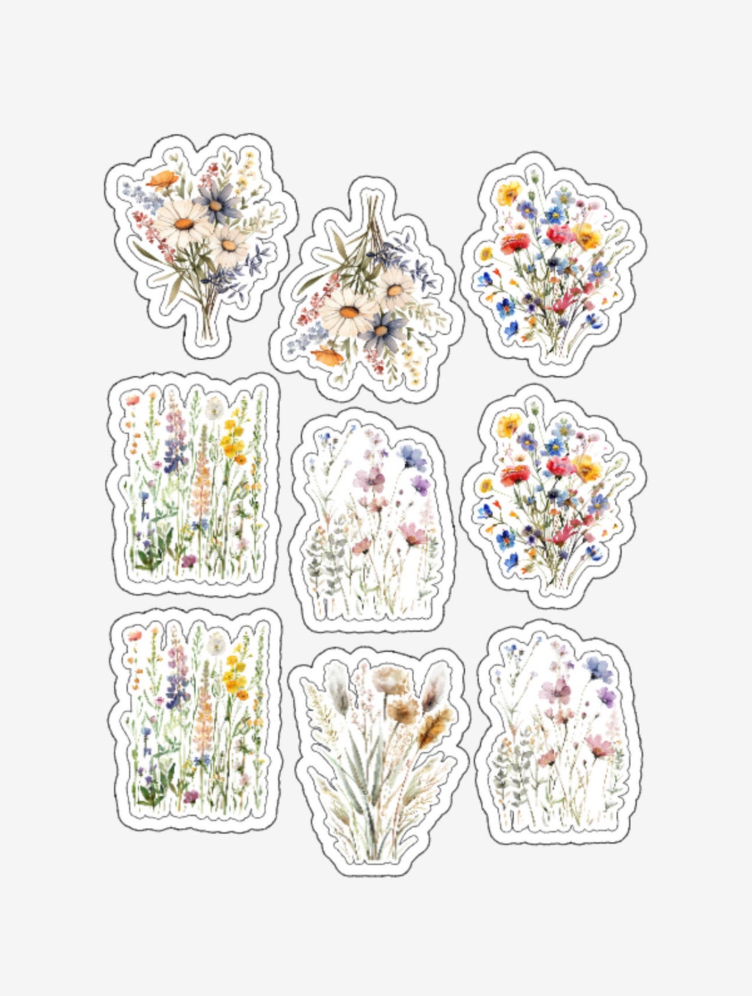 Wildflower Sticker Set - Etsy