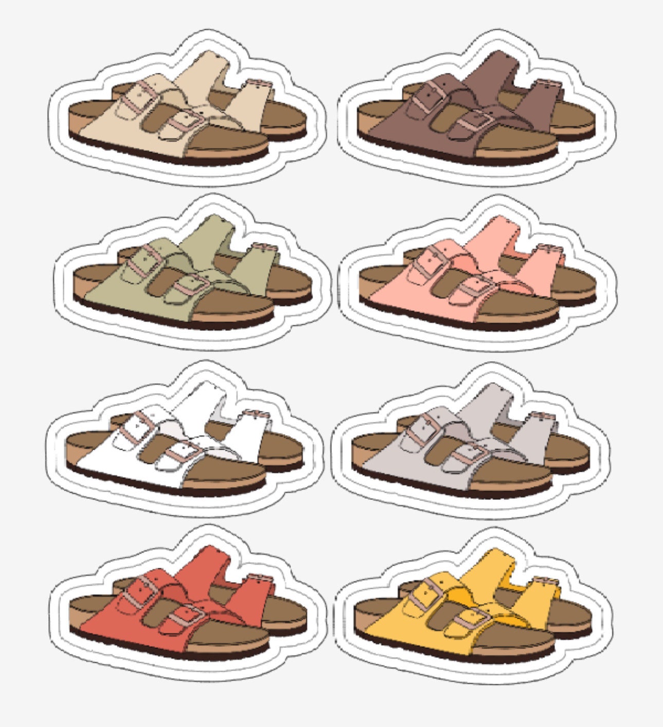 Birkenstock Sandal Dupe | Stickers - Etsy