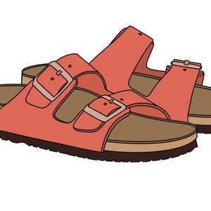 Birkenstock Sandal Dupe | Stickers - Etsy