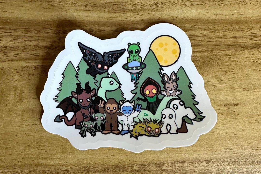 Cute Cryptids Group Photo | Sticker - Etsy