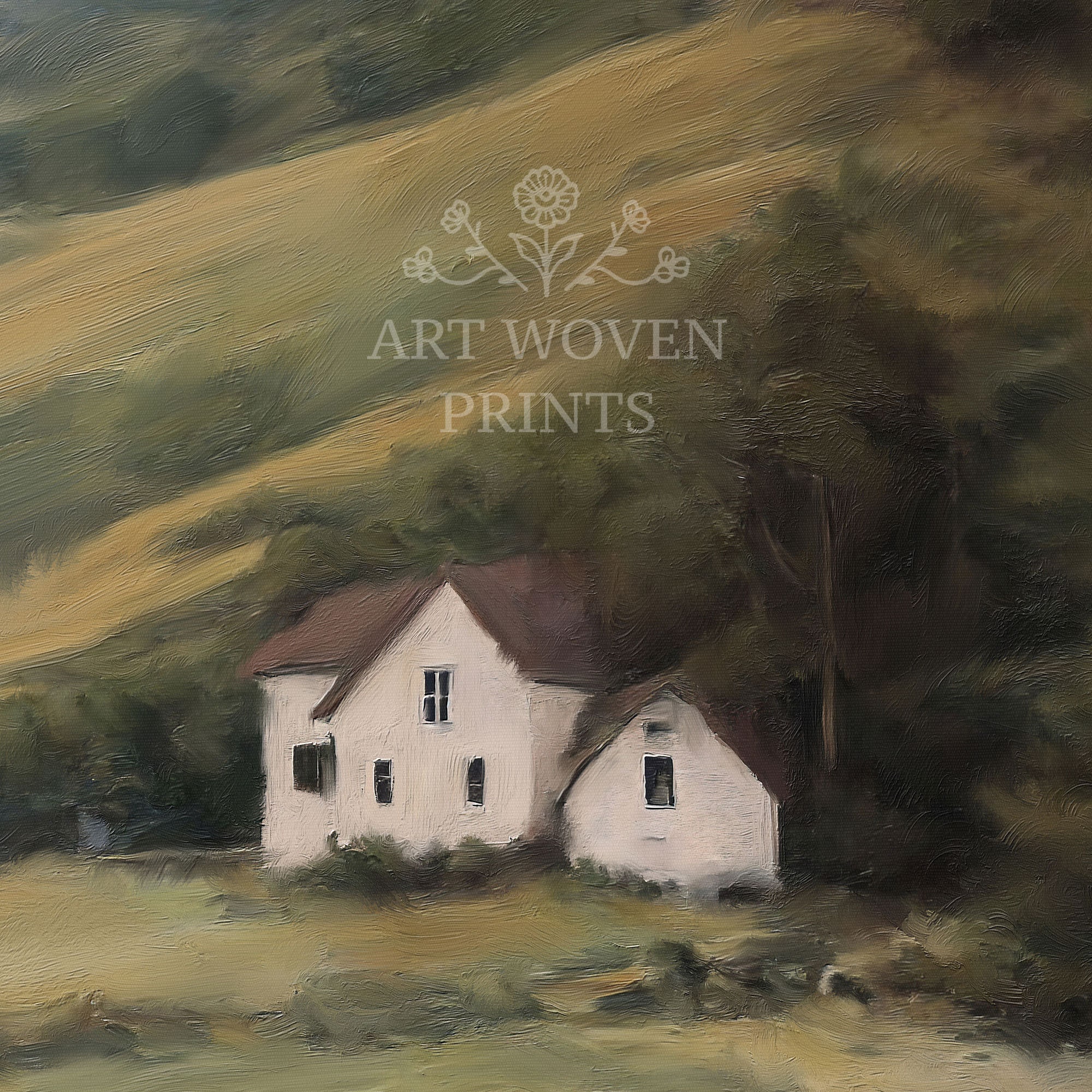 Rustic Countryside Homestead Digital Download - Oil Painting Landscape ...