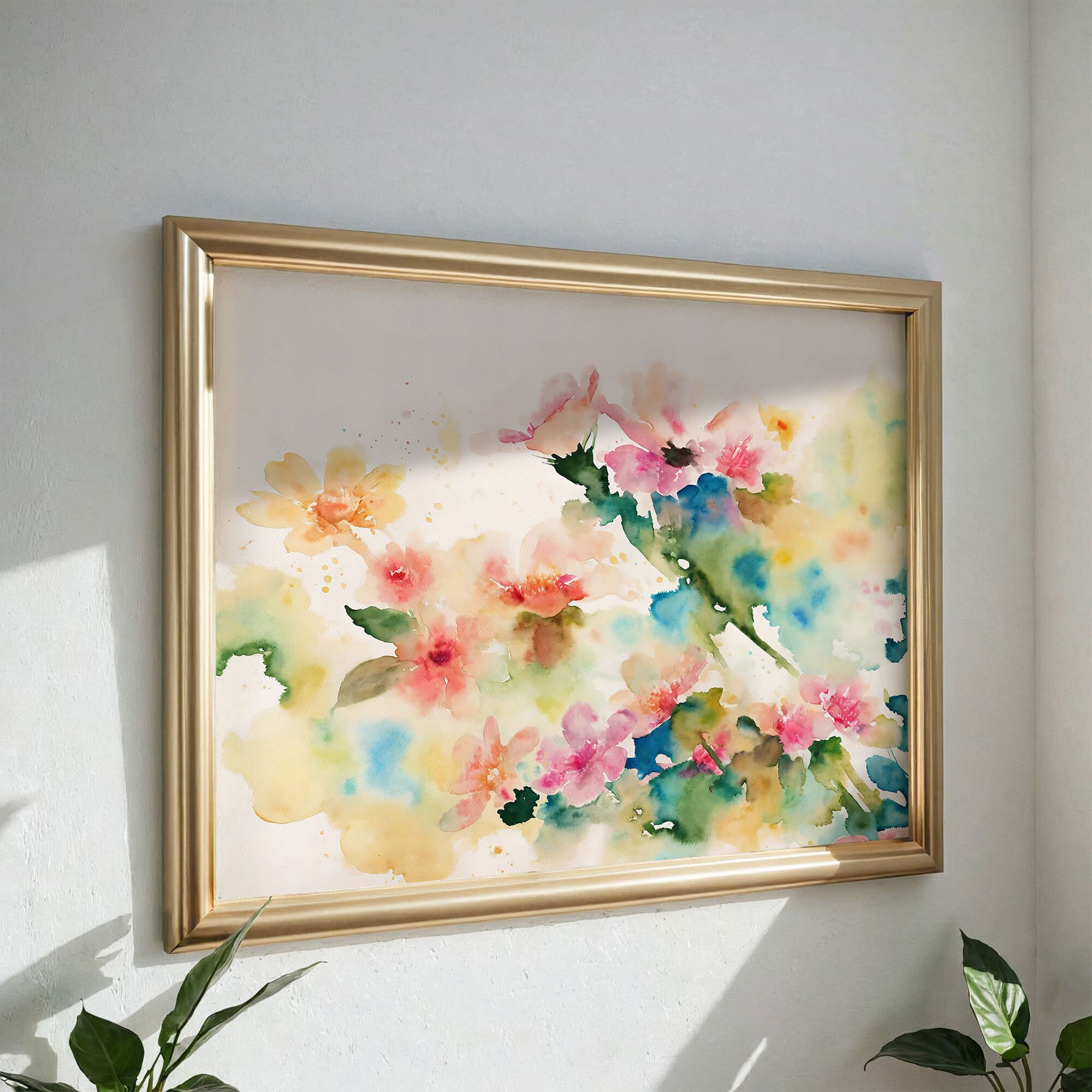 Abstract Whimsy Wildflowers Watercolor Flowers Art Print - Etsy