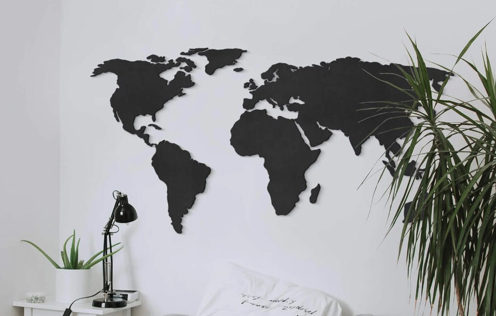 Wall Art - World Map DFX Plasma + Laser Ready - Etsy
