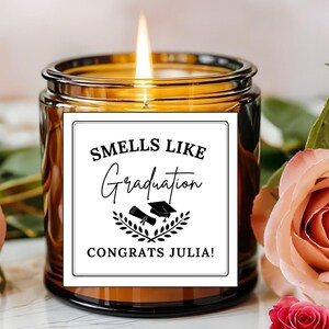 Graduation Candle Label, Custom Grad Gift, Personalized Grad Candle ...