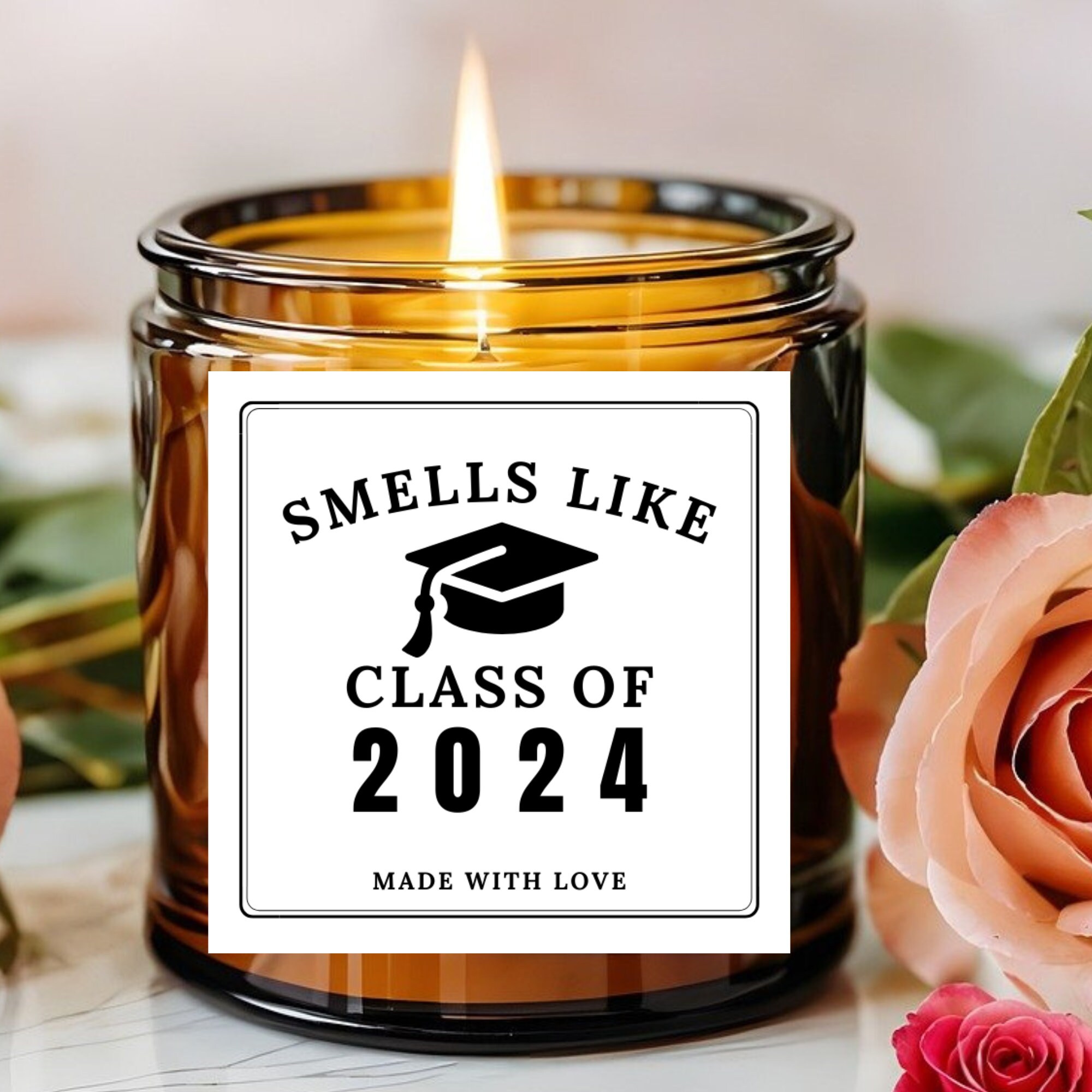 Graduation Candle Label, Custom Grad Gift, Personalized Grad Candle ...