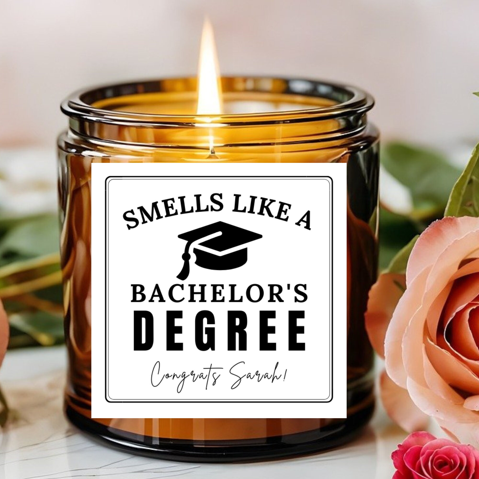 Graduation Candle Label, Custom Grad Gift, Personalized Grad Candle ...