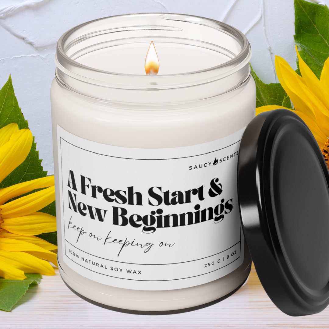 Smells Like a Fresh Start & New Beginnings Candle, New Chapter Gift ...