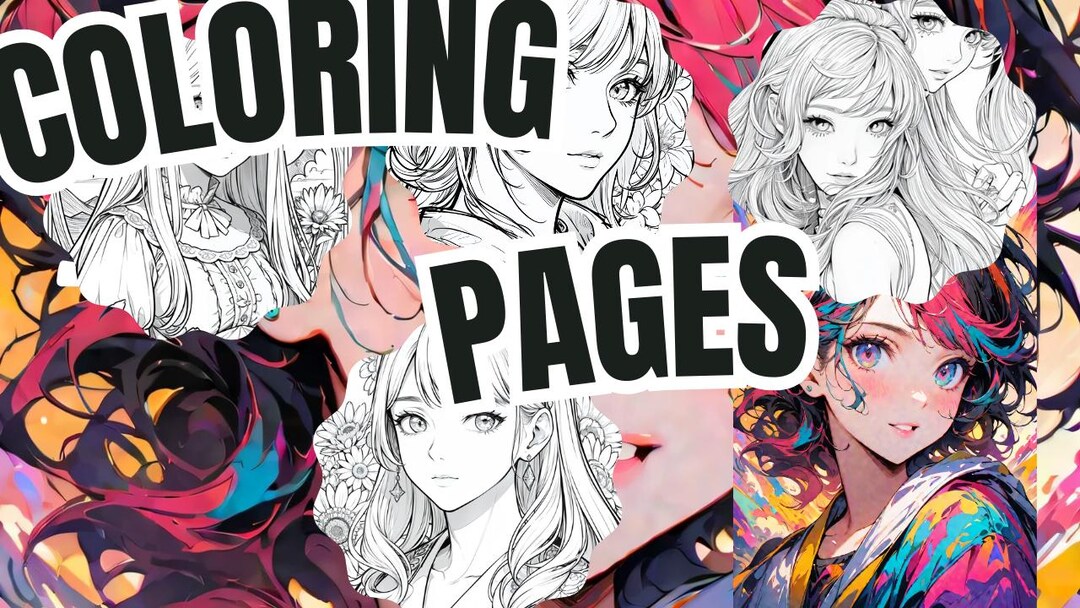 Anime Digital Coloring Pages - Etsy